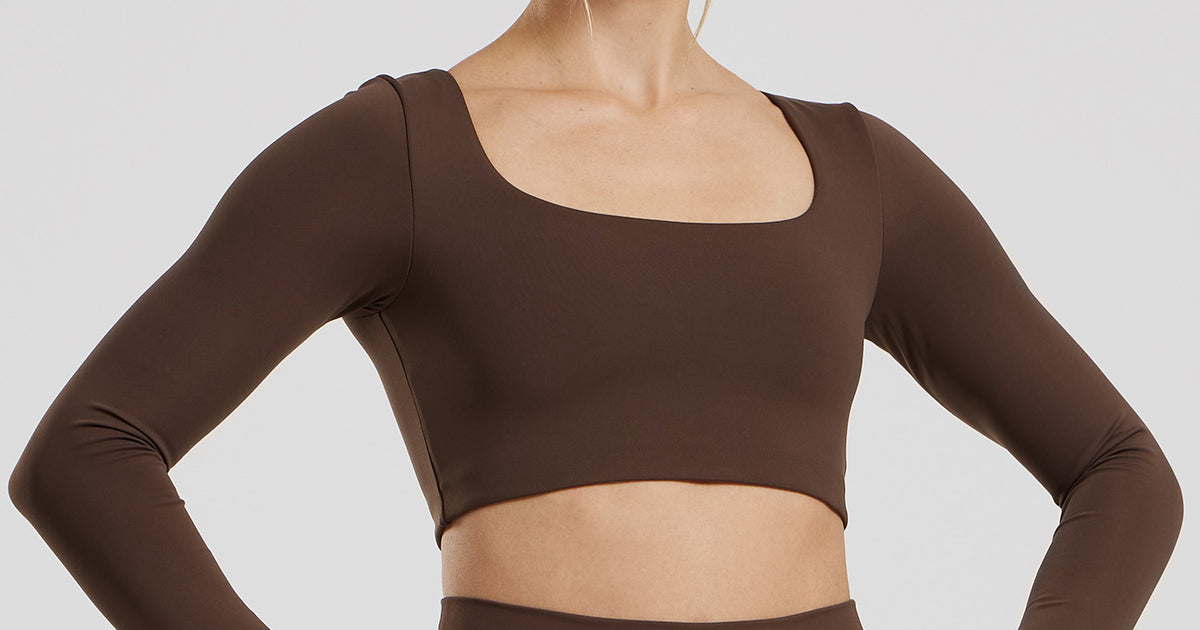 Long Sleeve with Built-In Bra - Cocoa | Women's Best US