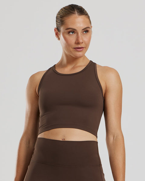 Essential Crop Tank Top Cocoa | Women's Best US