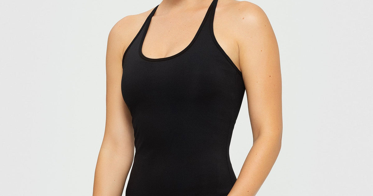 Black Tank Top with Built-in-Bra | Women's Best US