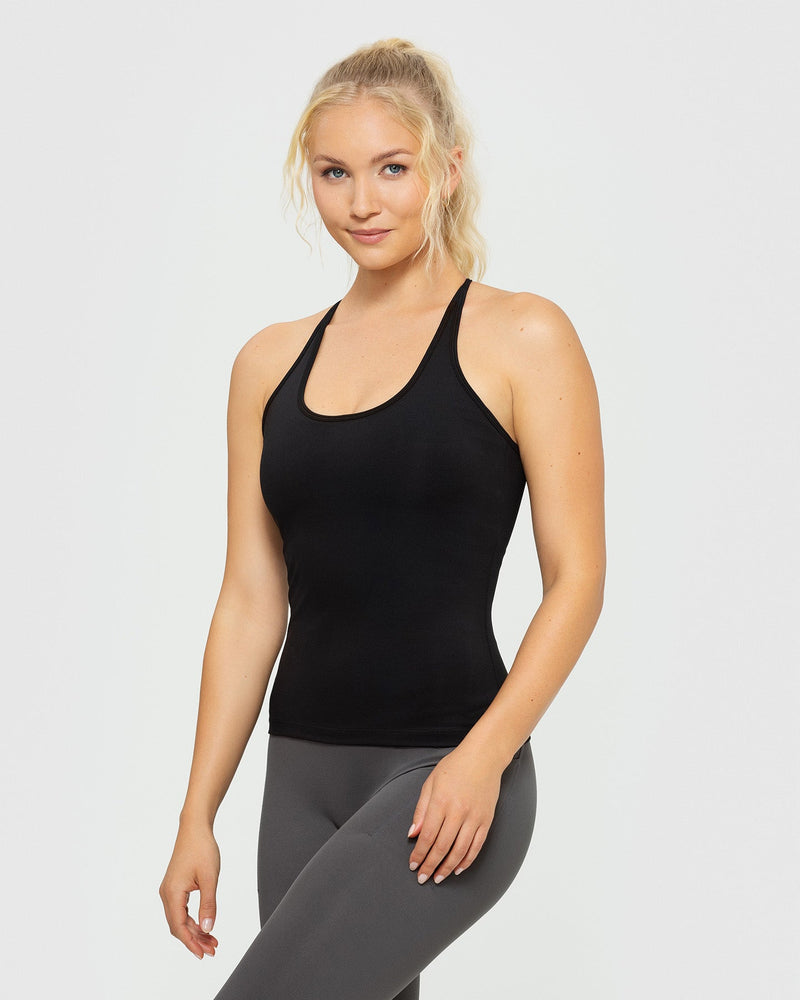 Black Tank Top with Built-in-Bra | Women's Best US