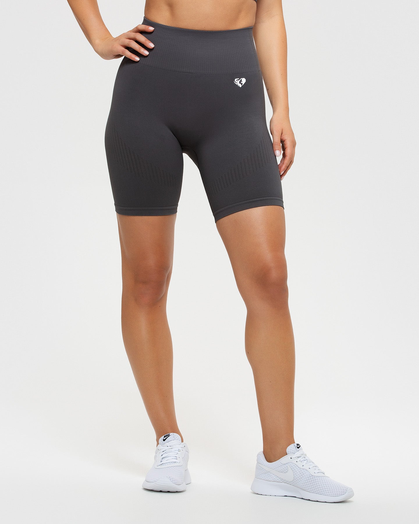 Dark Grey Biker Shorts Women - High Waist - Graphite | Women's Best US